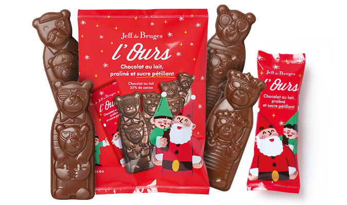 LE SACHET DE 8 OURS EN CHOCOLAT AU LAIT, PRALINÉ ET SUCRE PÉTILLANT ...